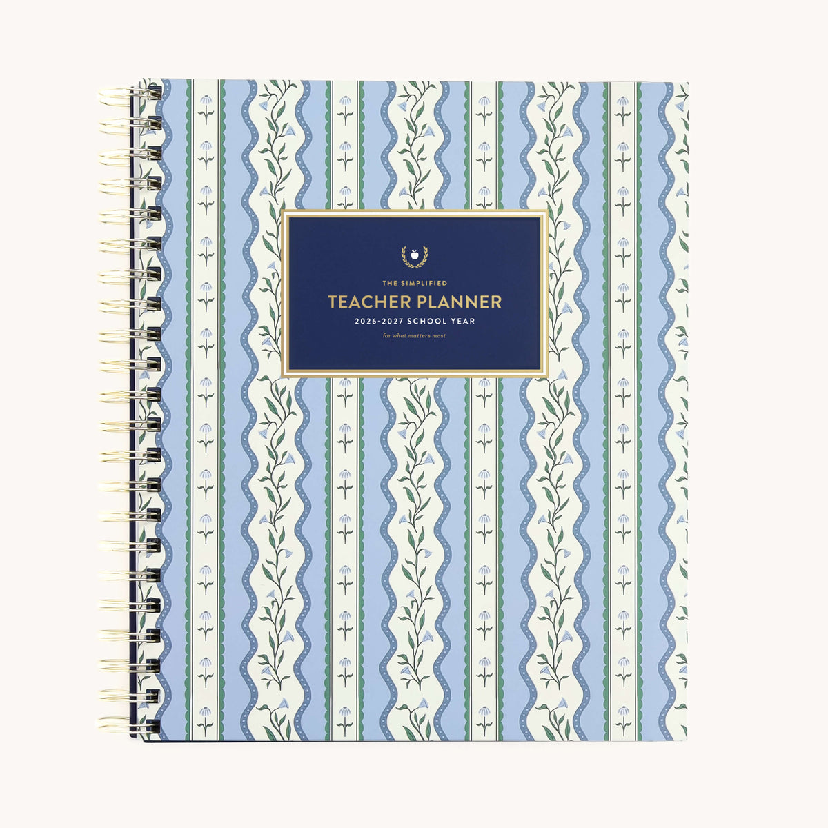 2026-2027 Teacher Planner | Softcover, Floral Stripe – Simplified
