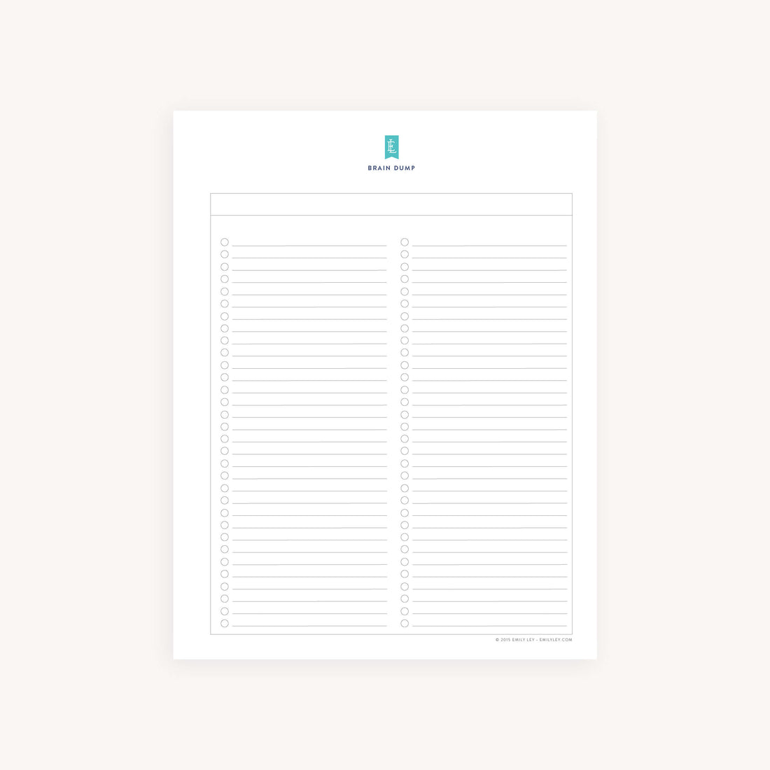 Brain Dump Checklist Printable – Simplified® by Emily Ley