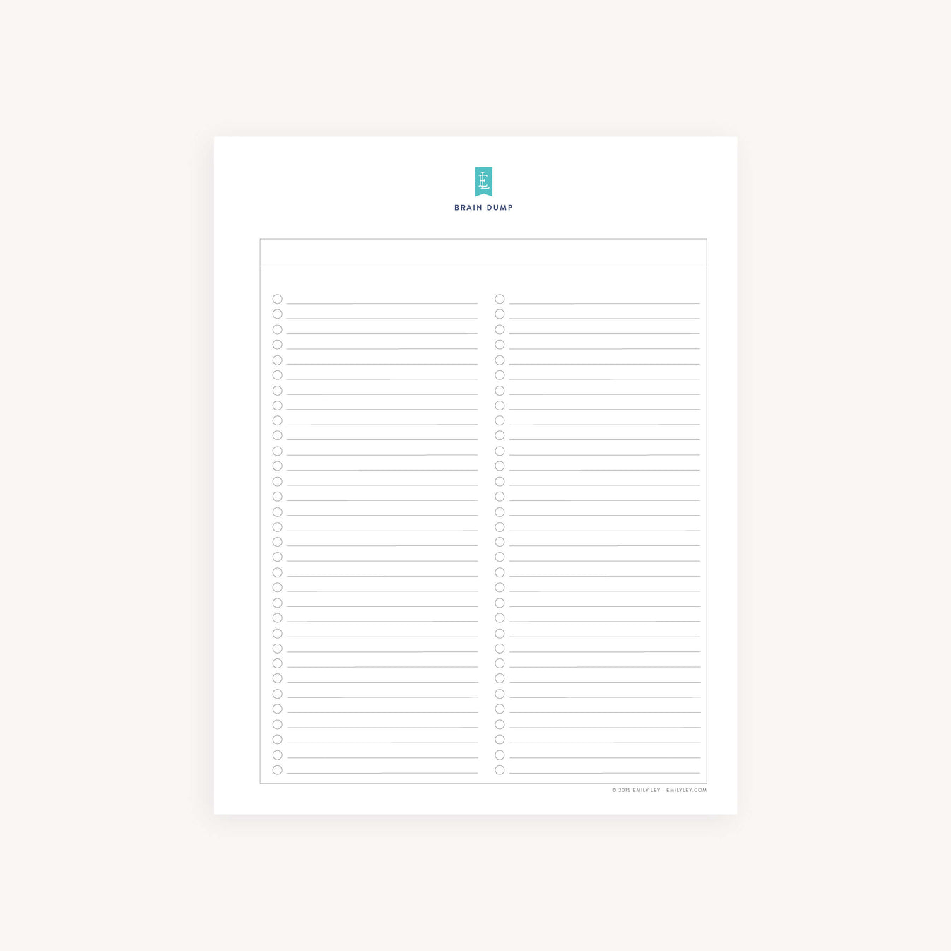 Brain Dump Checklist Printable – Simplified® by Emily Ley