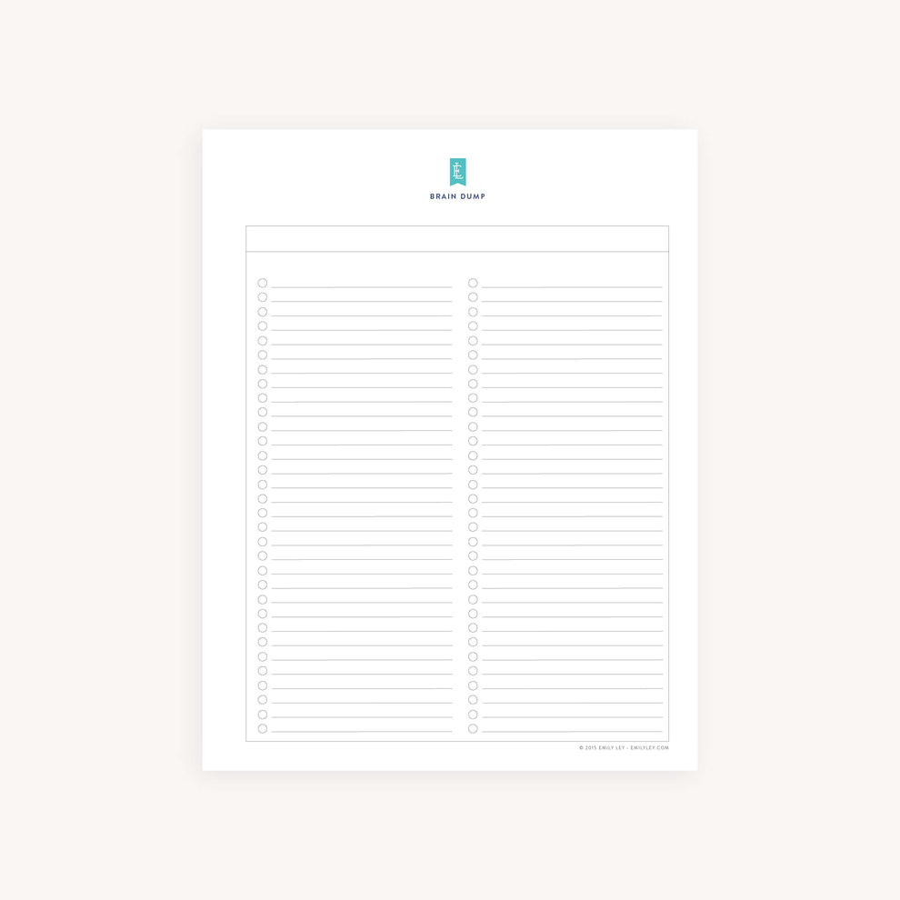 Brain Dump Checklist Printable – Simplified® by Emily Ley