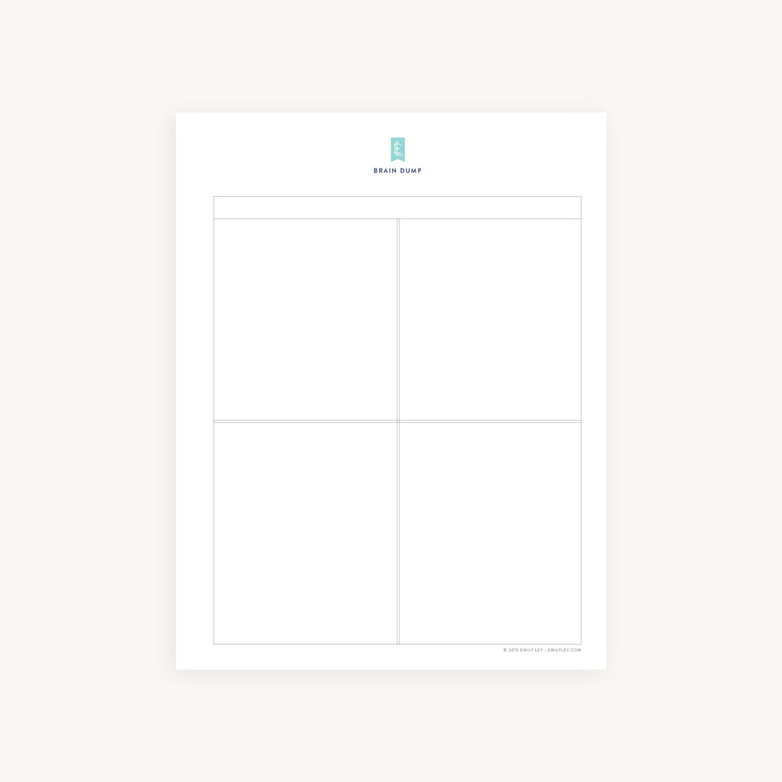 Brain Dump Quadrants Printable – Simplified® by Emily Ley