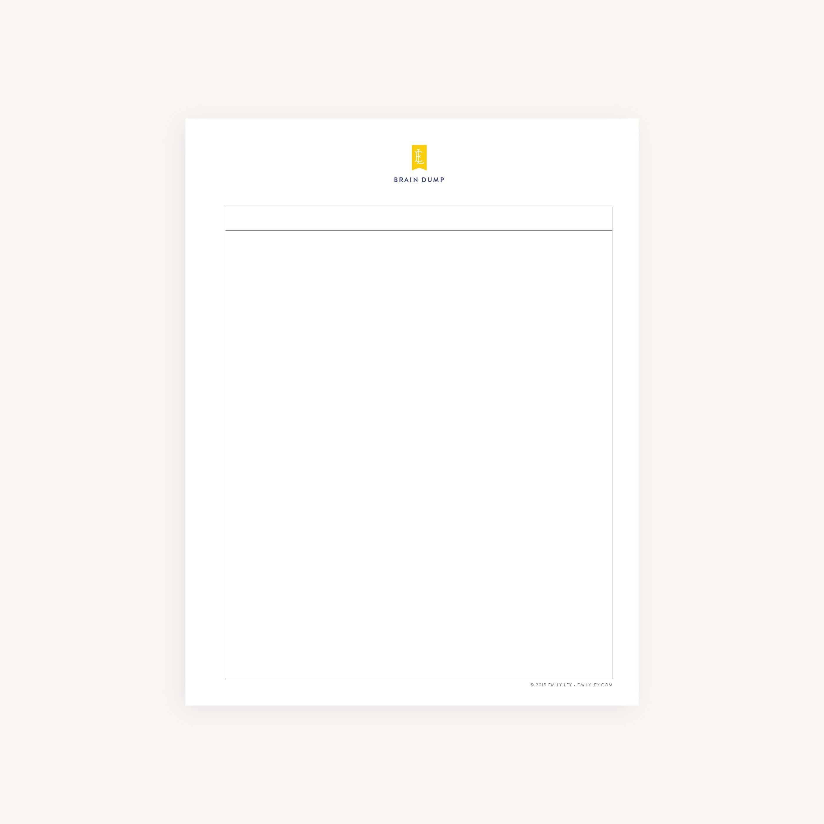 Brain Dump Blank Printable – Simplified® by Emily Ley