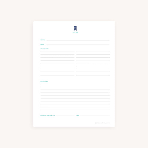 Recipe Printable – Simplified® by Emily Ley