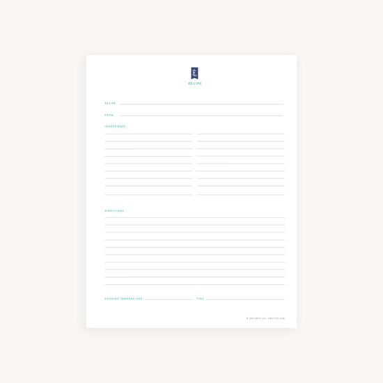 Recipe Printable – Simplified® by Emily Ley