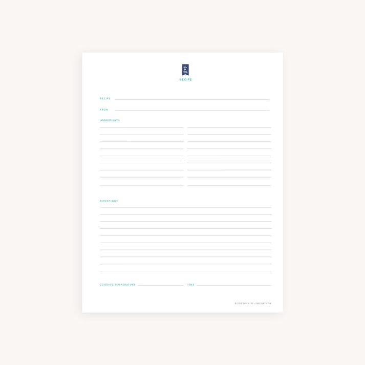 Recipe Printable – Simplified® by Emily Ley
