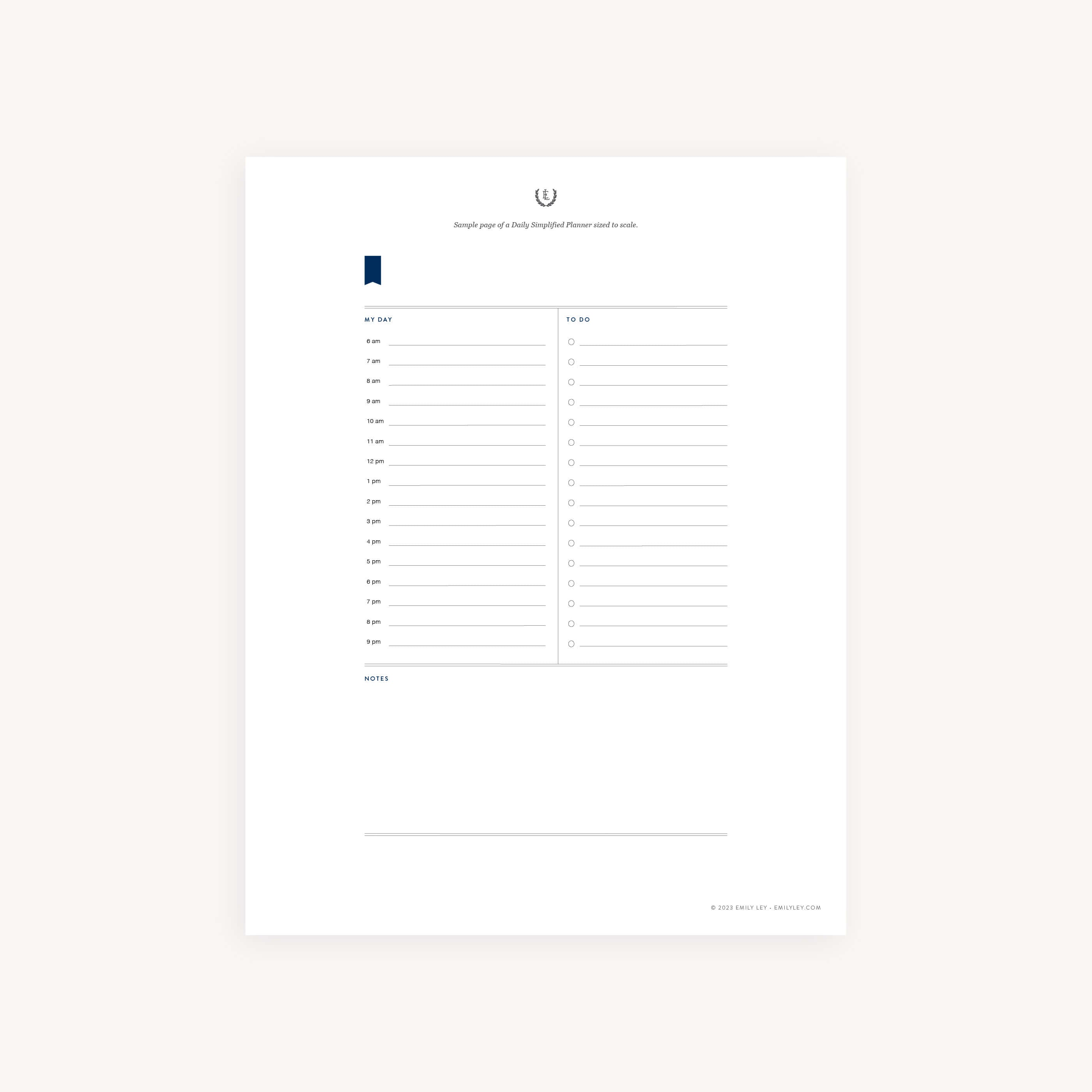 Daily Simplified Planner Sample Page Printable – Simplified® by Emily Ley