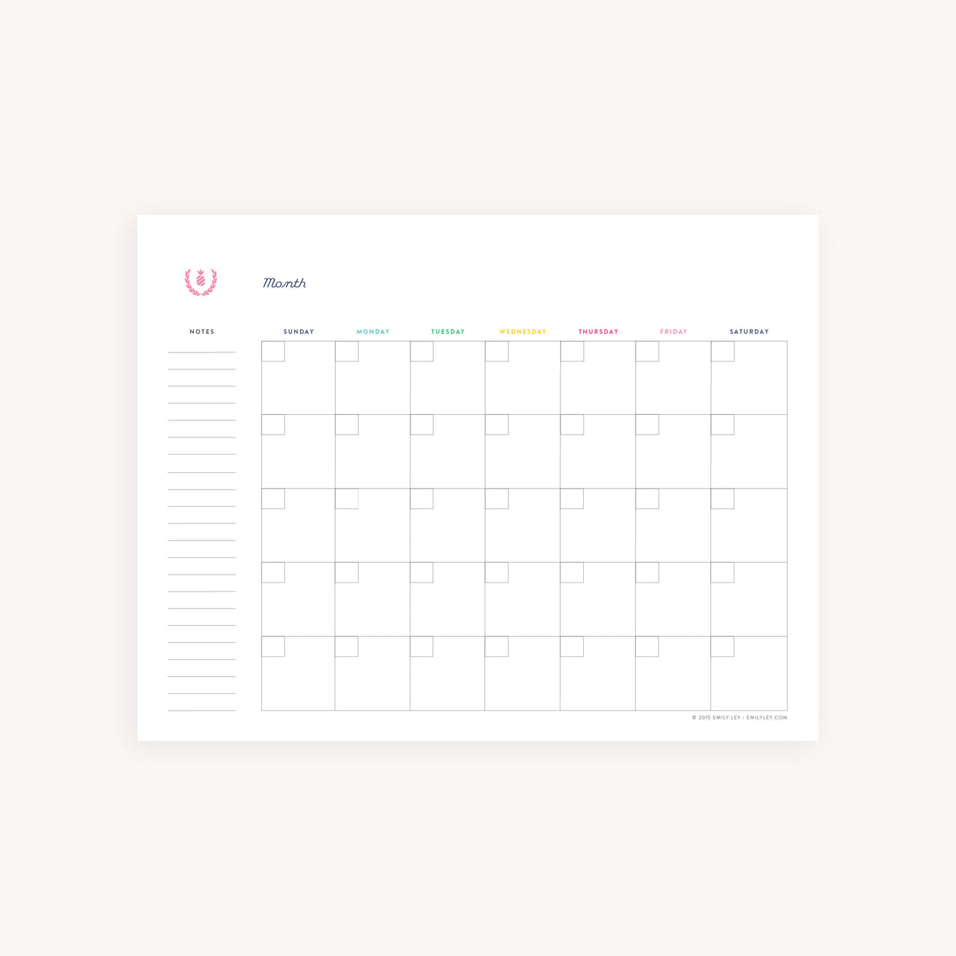 Monthly Calendar Printable – Simplified® by Emily Ley