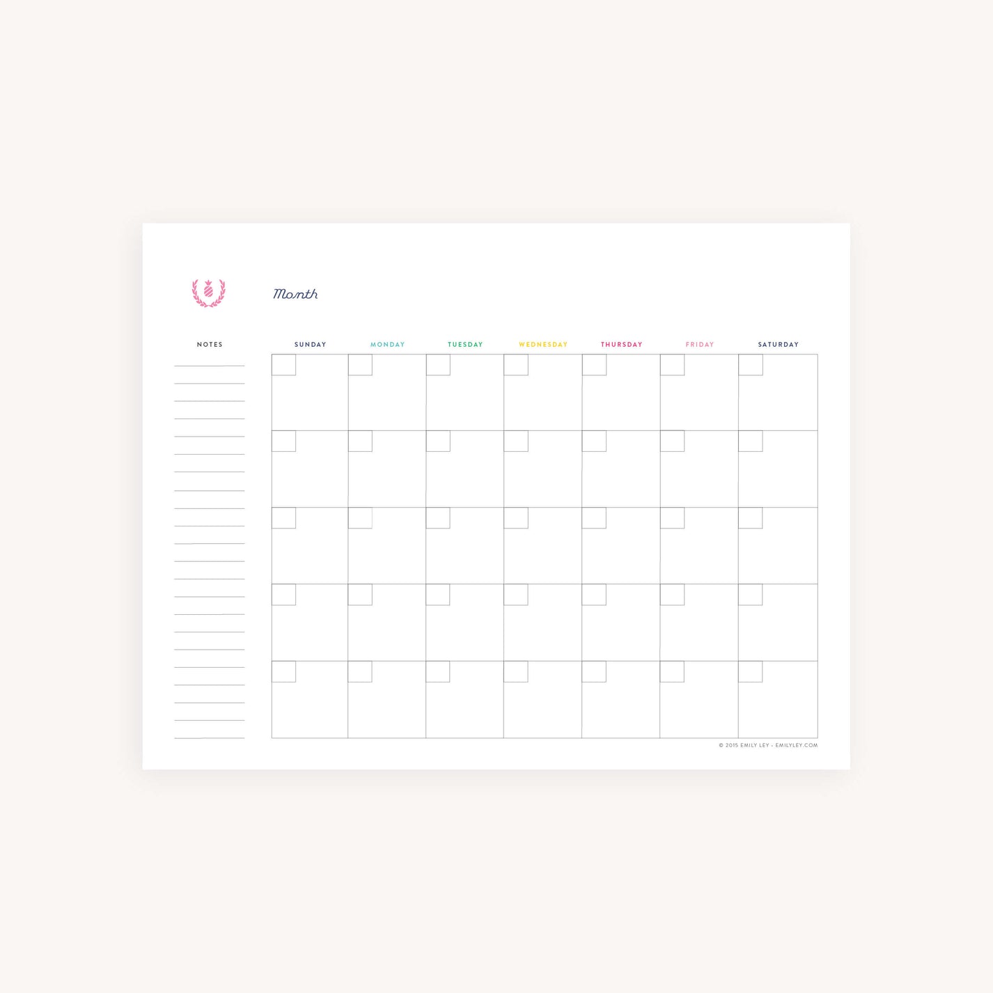 Monthly Calendar Printable – Simplified® by Emily Ley