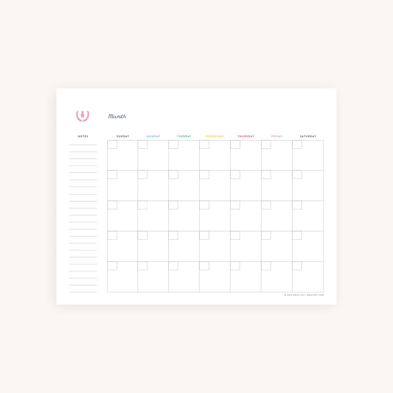 Monthly Calendar Printable – Simplified® by Emily Ley