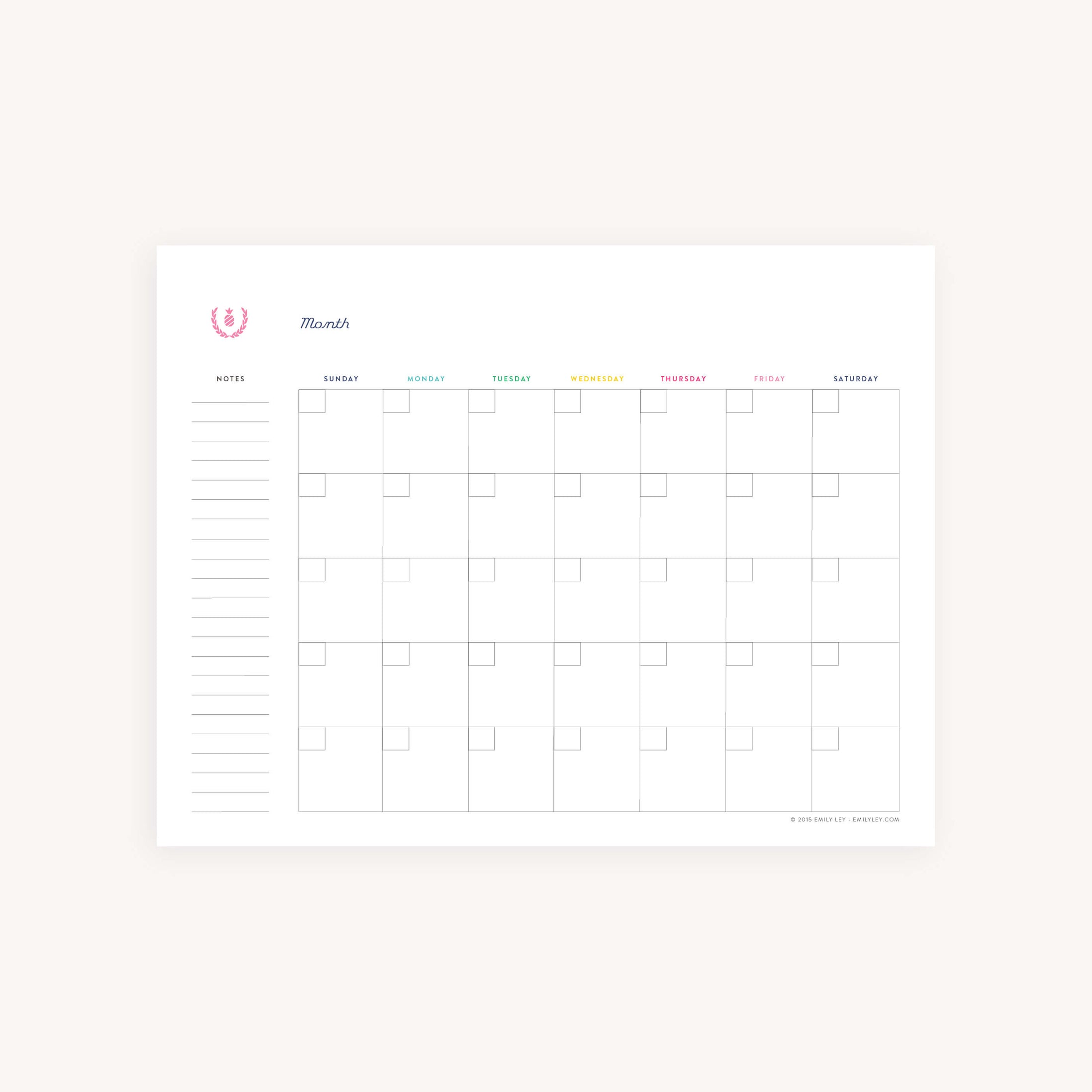 Monthly Calendar Printable – Simplified® by Emily Ley
