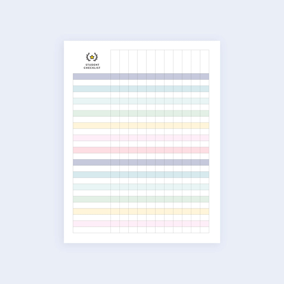 Student Checklist - Printable – Simplified